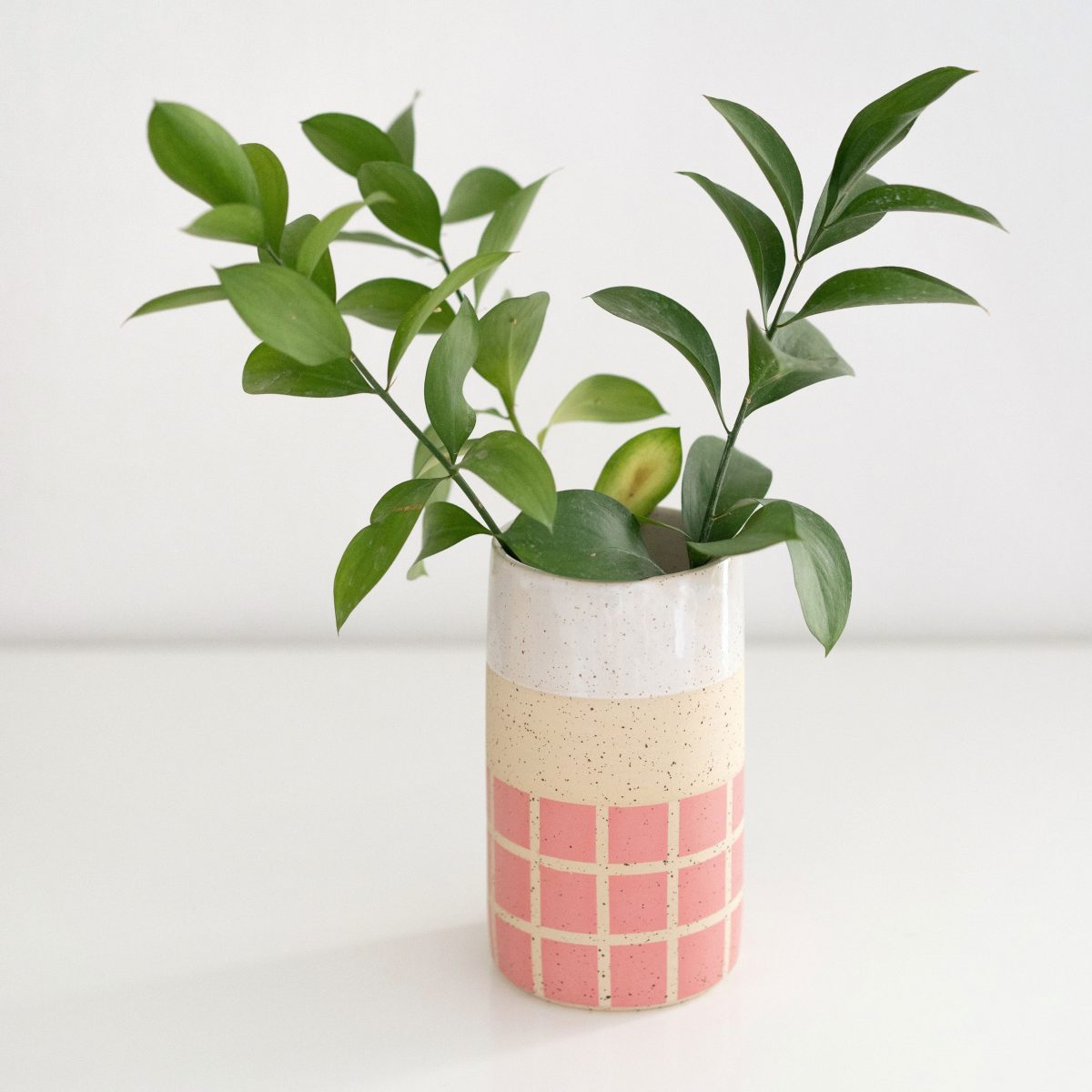 Pink Grid Vase - Textura Ceramics